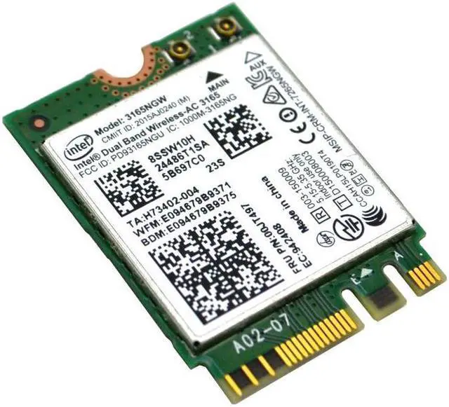 Used - Very Good: 3165NGW Intel Dual Band WIRELESS-AC 3165 Wlan ...