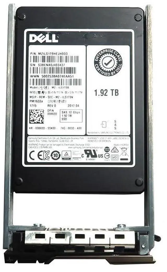 Used - Very Good: MZ-ILS1T9B Samsung PM1633A 1.92TB 2.5" TLC SAS 12GB/S ...
