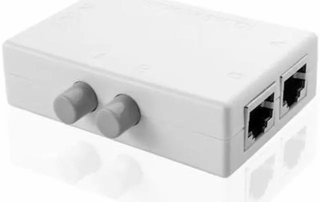2 Way 2 Ports RJ45 AB Manual Network Sharing Switch Box Splitter ...