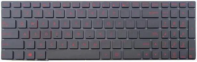 New US Black (with Red Words) Backlit Laptop Keyboard Without-Frame For ...