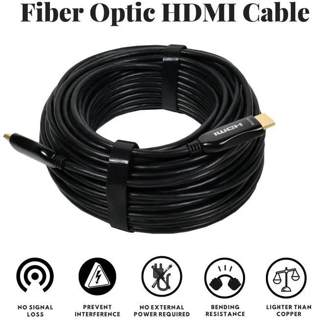 Logico 100ft FIBER OPTIC HDMI CABLE 4K HDMI 2.0 a/b Compliant, HDCP 2.2 ...