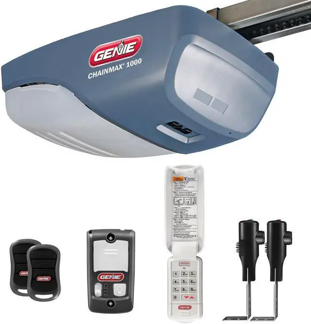 Genie ChainMax 1000 3/4 HPc Chain Drive Garage Door Opener with Added ...
