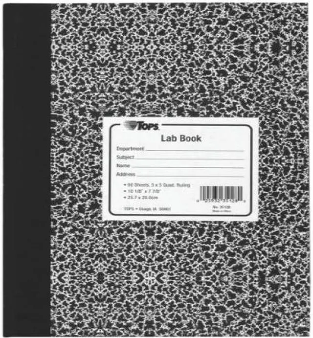 Tops Lab Notebook 10-3/8"x7-7/8" 60 Shts Green Marble Cover 35128 ...