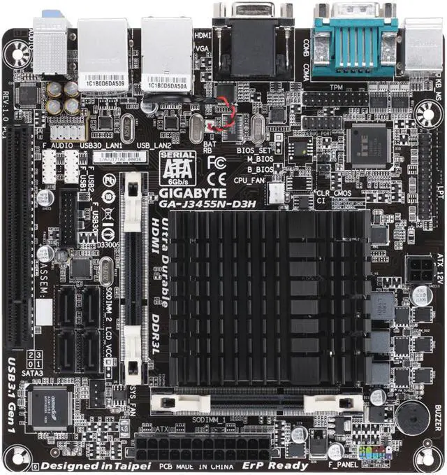 Gigabyte Intel J3455N D3H (rev. 1.0) BGA 1296 DDR3L Mini ITX ...