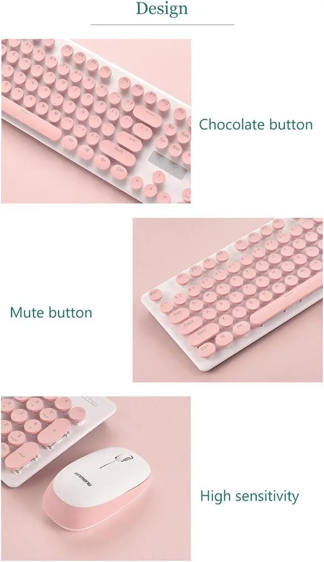 Jansicotek N520 silent Wireless Keyboard Mouse Combo, 2.4GHz Ultra Slim ...