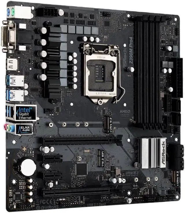 Refurbished: ASRock Z390M Pro4 LGA 1151 Intel Z390 MicroATX M.2 Desktop ...