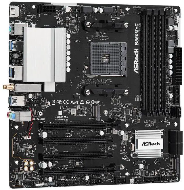 Refurbished: ASRock B550M-C Socket AM4 AMD B550 MicroATX M.2 Desktop ...