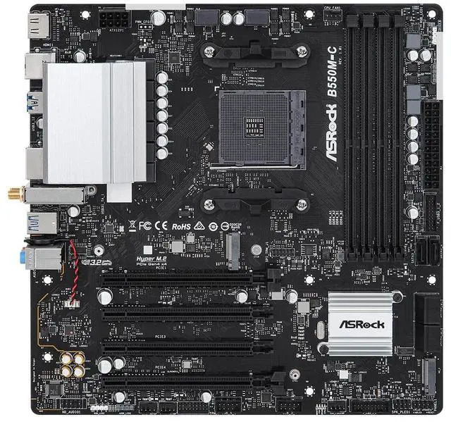 Refurbished: ASRock B550M-C Socket AM4 AMD B550 MicroATX M.2 Desktop ...