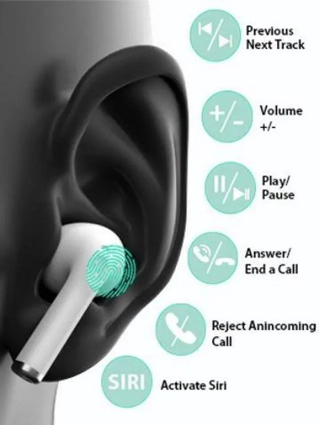 VEATOOL True Wireless Earbuds Bluetooth Headphones Auto Pairing Touch ...