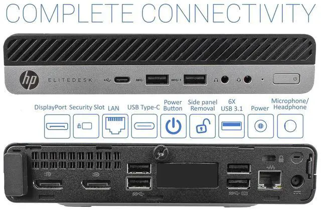Refurbished: HP EliteDesk Mini Desktop Bundle Intel Core i5-8500T 2 ...