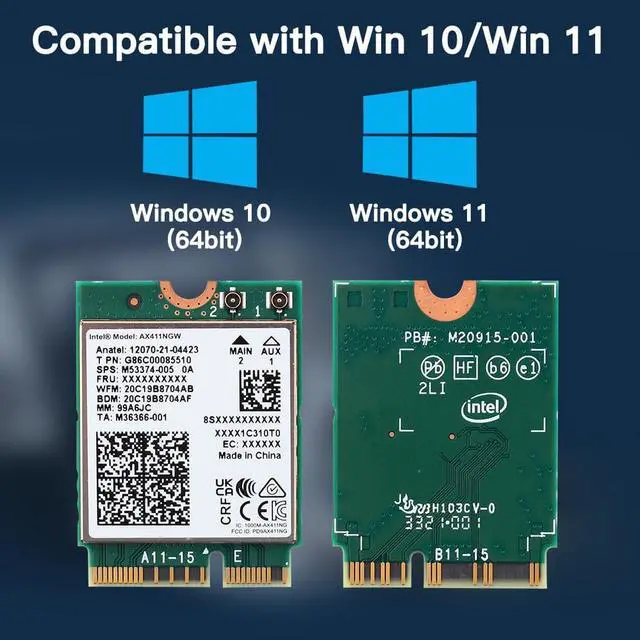 Fenvi Tri-Band WiFi 6E AX411 M.2 Cnvio2 WIFI6 For Intel AX411NGW 2.4Ghz ...