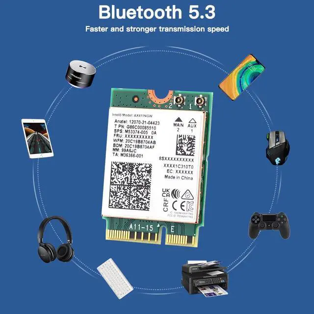 Fenvi Tri-Band WiFi 6E AX411 M.2 Cnvio2 WIFI6 For Intel AX411NGW 2.4Ghz ...