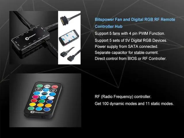 Bitspower Touchaqua Notos Xtal, Digital RGB, 120 Fan, 3-pack - Newegg.com