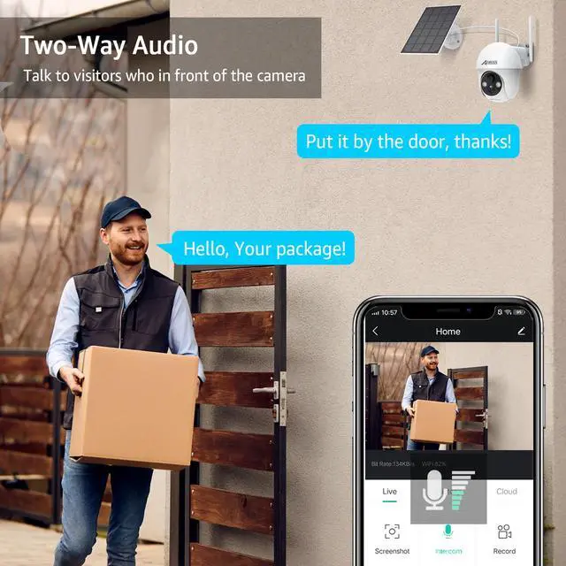 Solar Security Camera Outdoor, 3MP Security Camera Wireless Outdoor, 2 ...