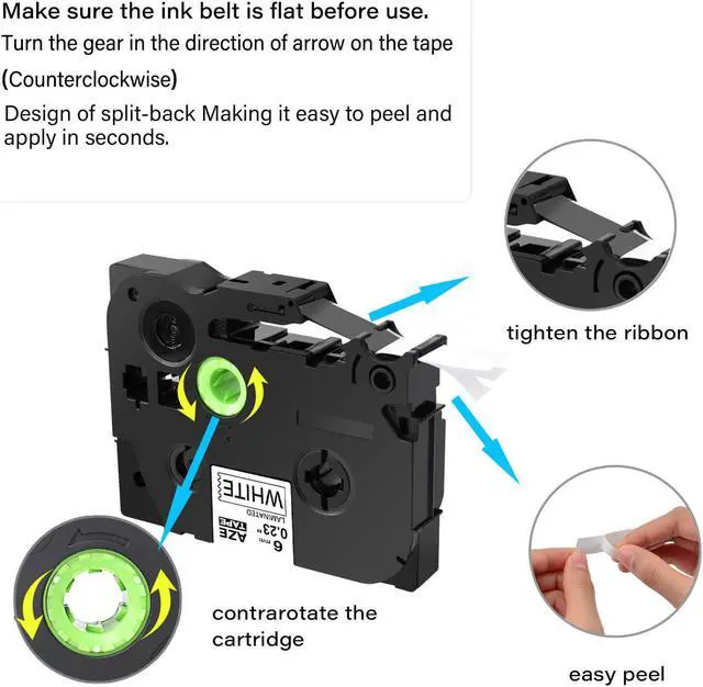 GREENCYCLE 10PK Black on White TZe-211 TZ-211 TZe211 TZ211 Laminated ...