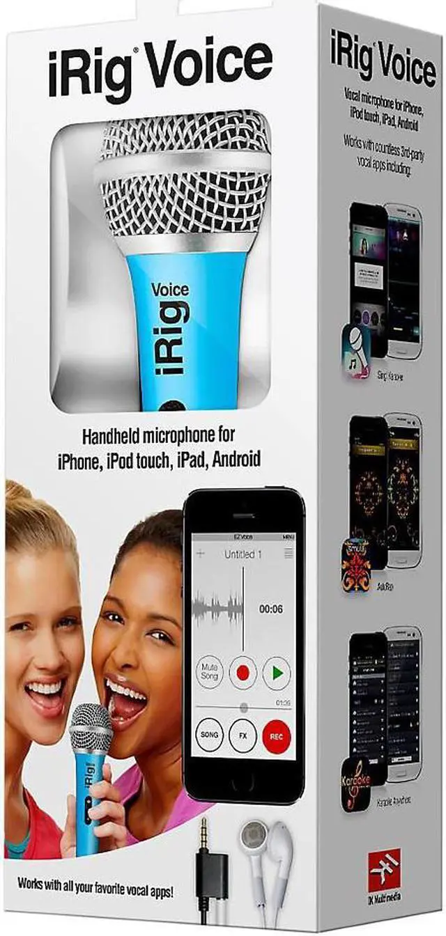 IK Multimedia iRig Voice iOS/Android Handheld Microphone, Blue - Newegg.com