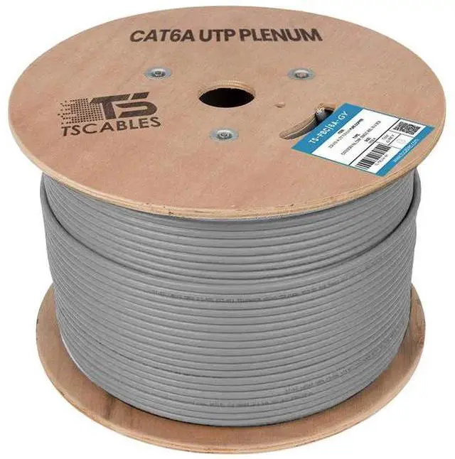 TS Cables Cat6a Plenum 750 MHz UTP Bare Copper 1000ft Ethernet Cable Gray - Newegg.com