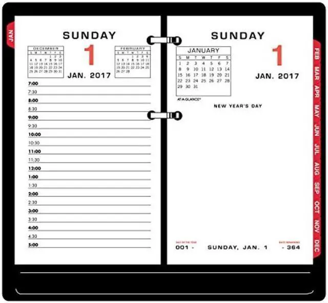 AT-A-GLANCE E017-50 Two-Color Desk Calendar Refill, 3 1/2 X 6, 2017 ...