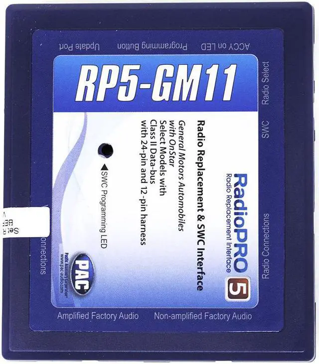 PAC RP5-GM11 RADIOPRO5 INTERFACE FOR SELECT GM(R) CLASS II VEHICLES ...
