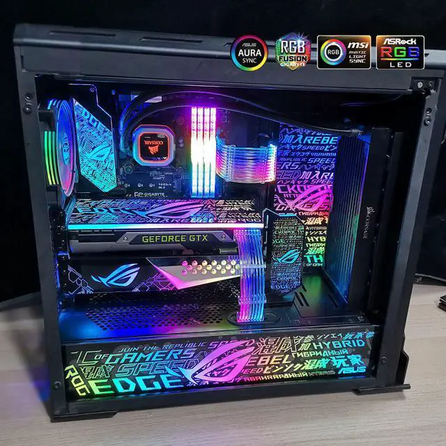 5V/12V VGA Support Customizable GPU Holder AURA SYNC Water Cooler ...