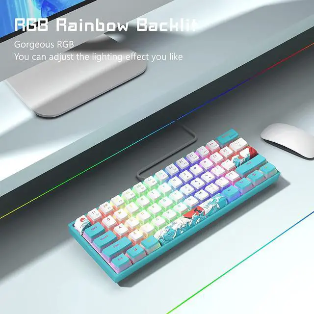 Womier 60% Percent Keyboard, WK61 Mechanical RGB Wired Gaming Keyboard ...