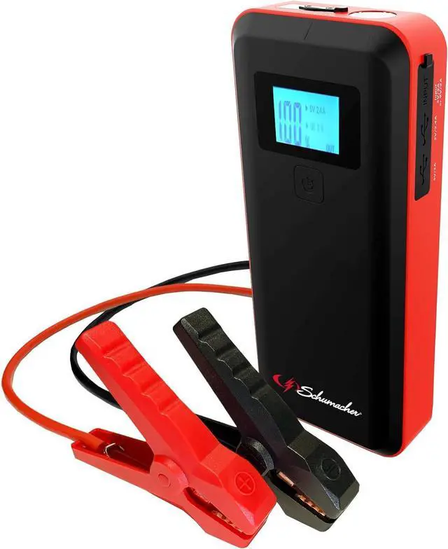 Schumacher SL1642 Lithium Portable Power Pack and 2000A 12V Jump Starter for 10.0L Gas 10.0L Diesel Engines Jump Start Car SUV Truck and Marine Batteries Charge Apple and Android Devices