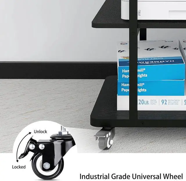 Natwind Printer Stand, 24''x20''x26'' Large Printer Table with Storage ...