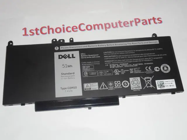 Dell Latitude E5450 E5550 4-cell 51Wh OEM Original Laptop Battery G5M10 ...