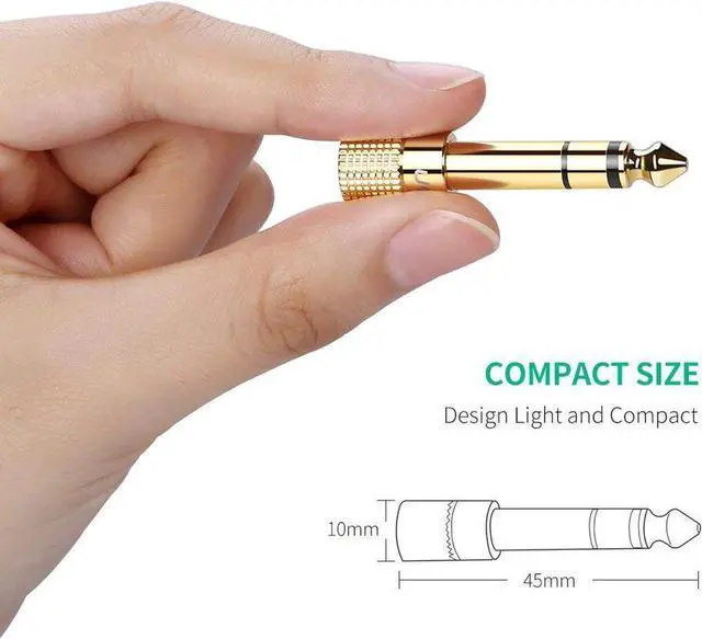 Professional 6.35mm 1/4 inch Plug to 3.5mm 1/8 inch Jack Gold Plated ...