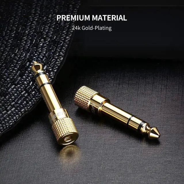 Professional 6.35mm 1/4 inch Plug to 3.5mm 1/8 inch Jack Gold Plated ...