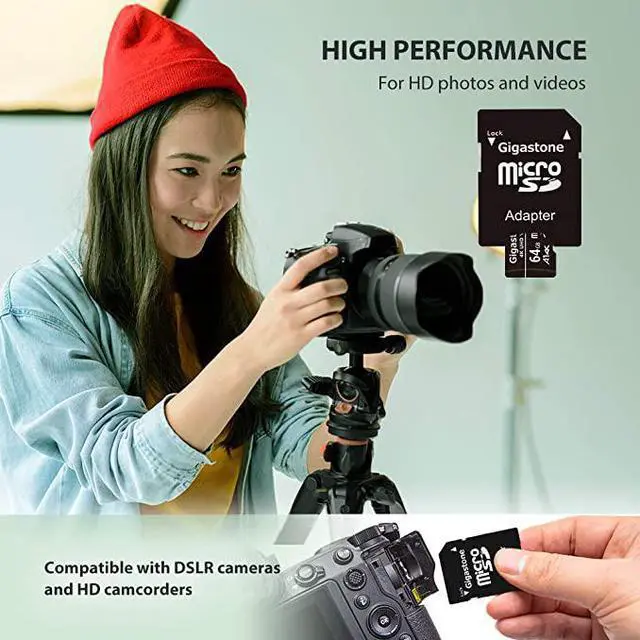 [Gigastone] 64GB Micro SD Card, 4K UHD Video, Surveillance Security Cam ...