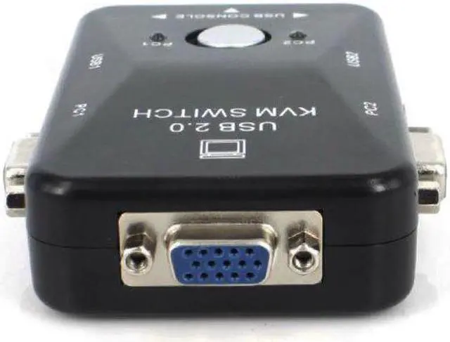 USB KVM Switcher 2 Port VGA SVGA D-Sub Switch Box USB 2.0 KVM Mouse ...
