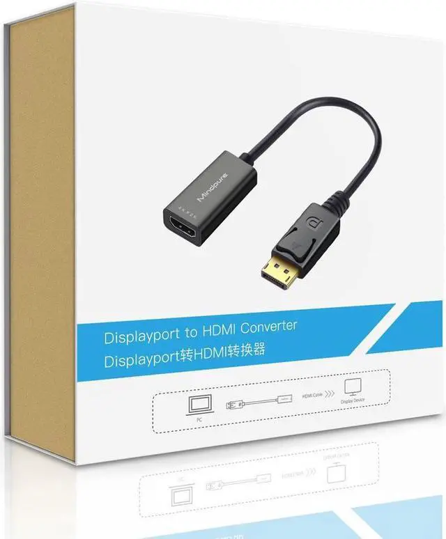 4K DisplayPort to HDMI Adapter Converter Display Port Male DP to Female ...