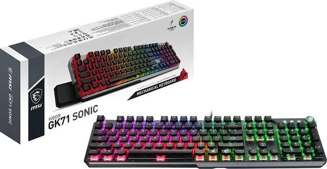 MSI Vigor GK71 RGB Mechanical Gaming Keyboard with MSI Sonic Red ...