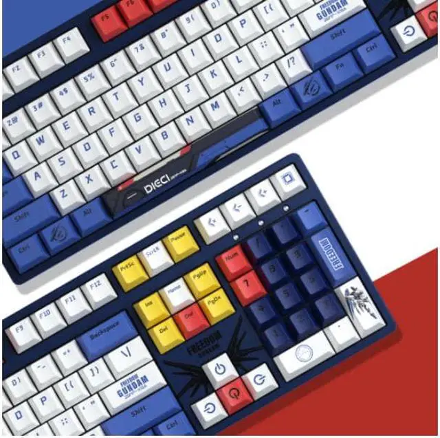 iKBC C210 GUNDAM FREEDOM Theme 108 Keys Full Size USB Wired Mechanical Keyboard, Cherry MX Red ...