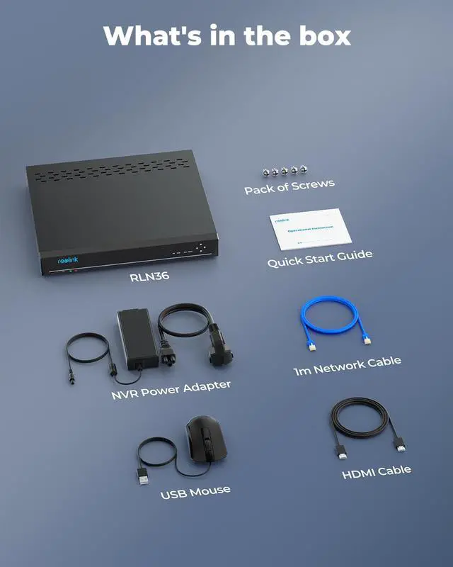 REOLINK 36 Channel 12MP PoE NVR, Capacity Up to 48TB Supports 6K 4K 5MP ...