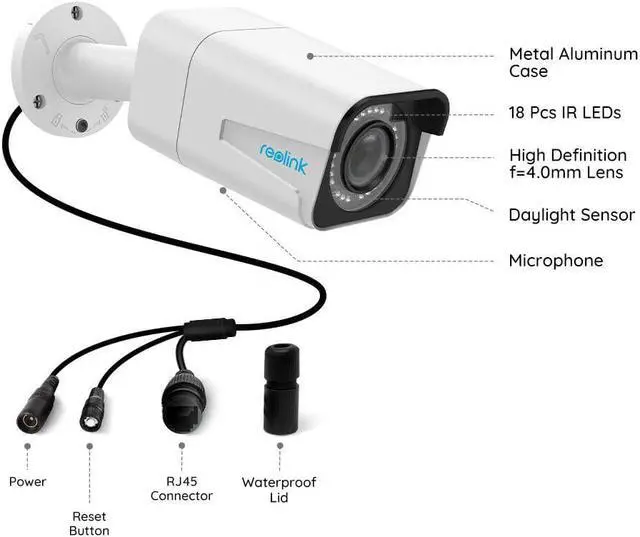 Refurbished: Reolink 4K 8MP Add-on PoE IP Security Camera Audio IR Night Vision B800 - Newegg.com