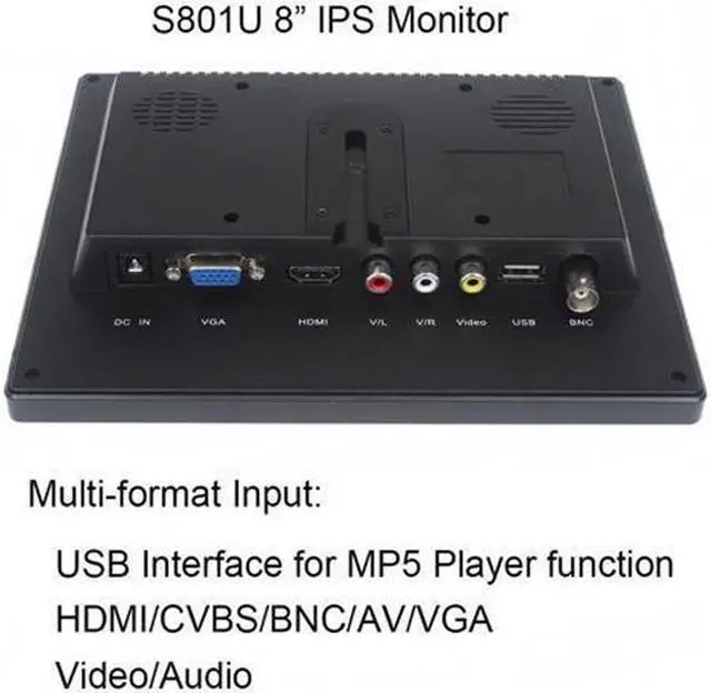 8 inch Monitor HD 1024x768 with Video Audio VGA AV USB HDMI 8 inch ...