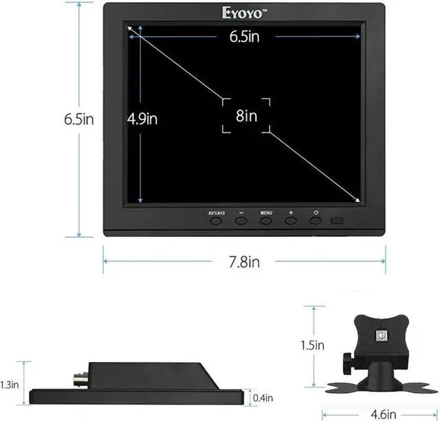 8 inch Monitor HD 1024x768 with Video Audio VGA AV USB HDMI 8 inch ...