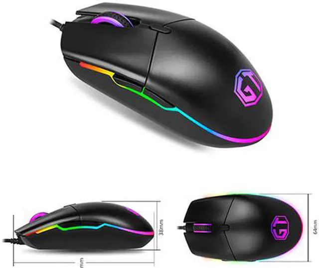 Delux M630 Wired Gaming RGB Mouse 5000 DPI 6600 FPS 6 programmable ...