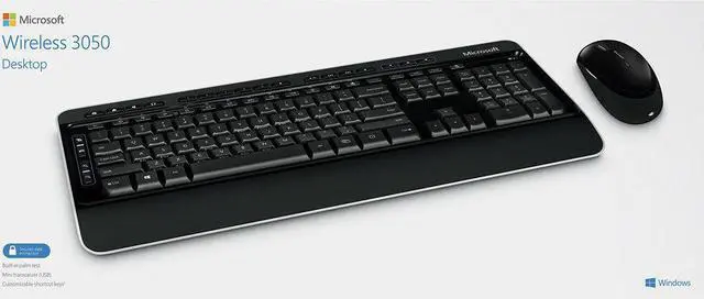 Microsoft - Desktop 3050 Full-size Wireless Keyboard and Mouse - Black ...