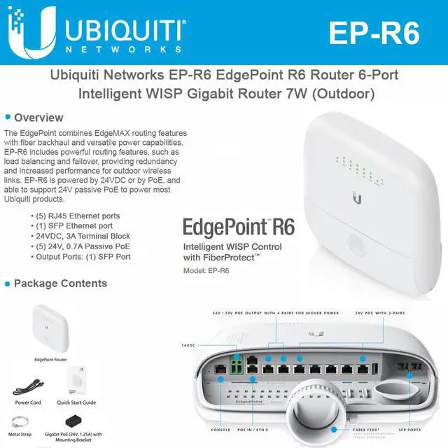 Ubiquiti Networks EP-R6 Edgepoint Router 6 port - Newegg.com