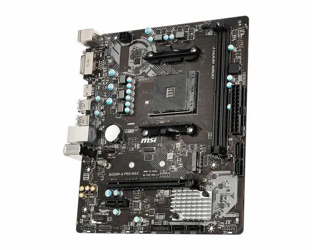 MSI B450M-A Pro Max AMD B450 AM4 Micro ATX DDR4-SDRAM Motherboard ...