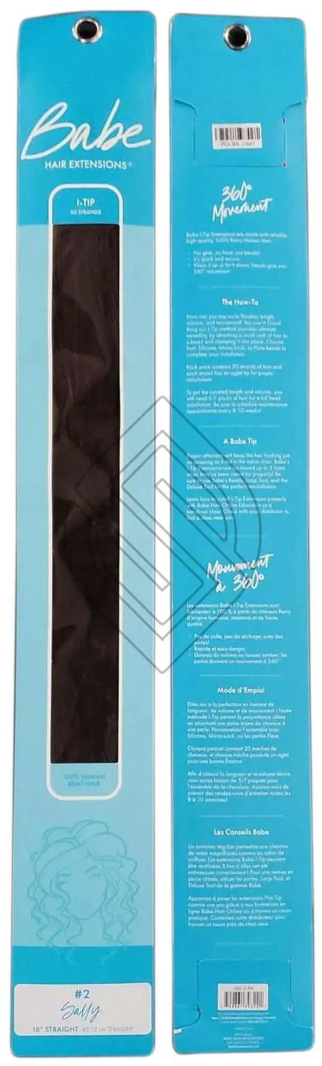 Babe I-Tip 18 Inch Sally #2 Hair Extensions 20 Pieces Straight Color ...