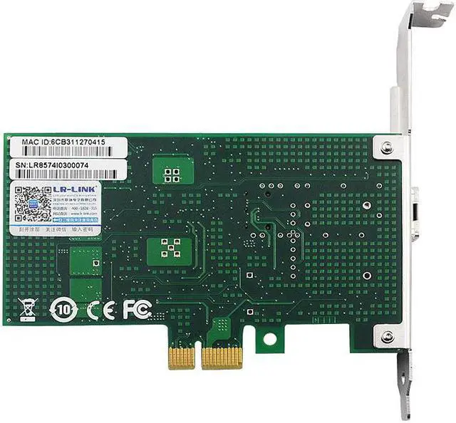 LR-LINK 9030PF-SFP 100Mbps Network Card PCIex1 Single-port Fiber NIC (Intel 82574 Based ...