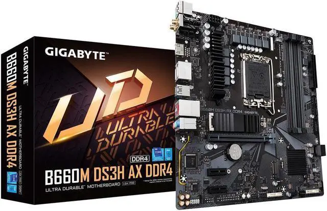 Refurbished: GIGABYTE B660M DS3H AX DDR4 B660 Intel LGA 1700 M-ATX Motherboard with DDR4, Dual M ...