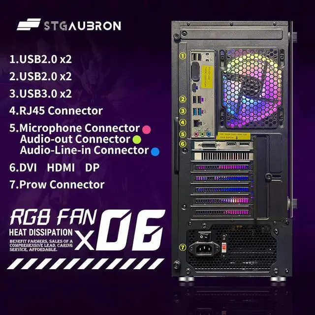 STGAubron Gaming Desktop,Intel Core i7 3.4G up to 3.9G,GeForce GTX 1660 ...