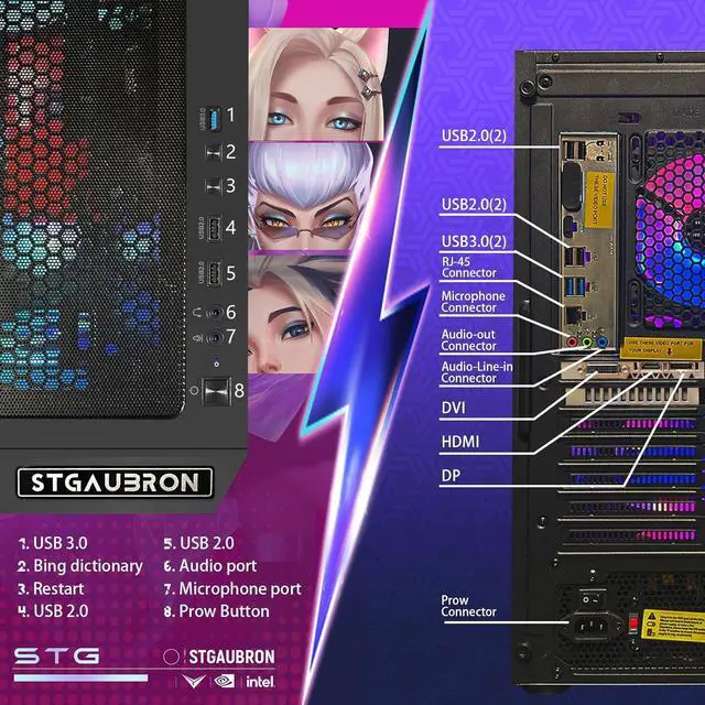 STGAubron Gaming Desktop PC, Intel Core i7 3.4G up to 3.9G, GeForce GTX ...