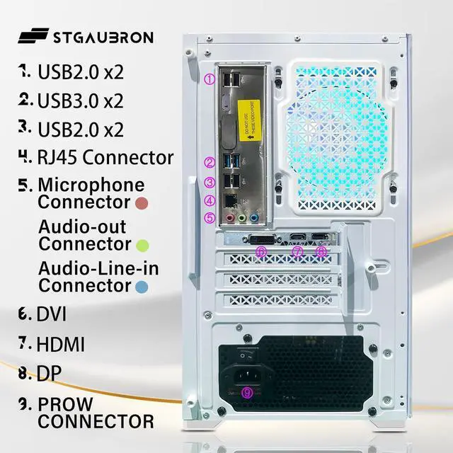 STGAubron Gaming Desktop PC, AMD Athlon 3000G 3.5G, 16G DDR4, 512G SSD ...