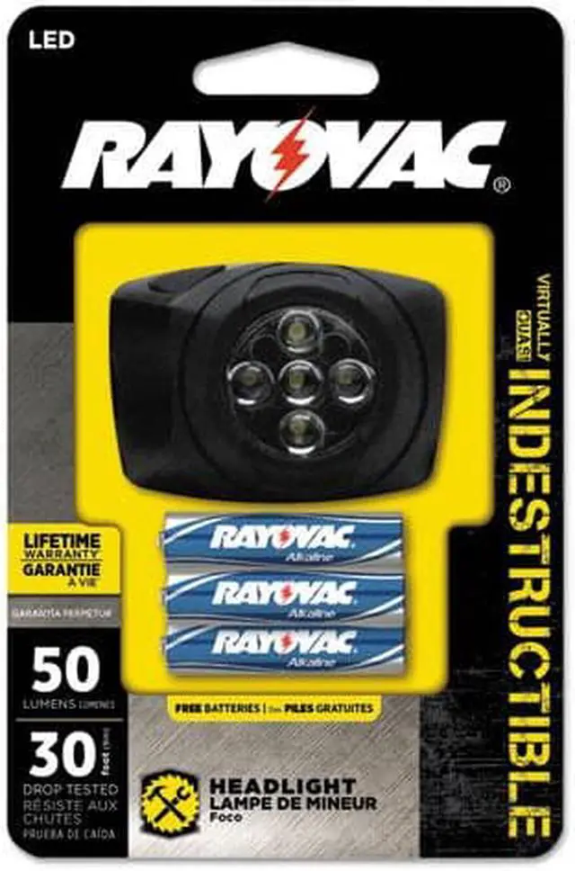 Rayovac Virtually Indestructible LED Headlight 3 AAA Black DIYHL3AAAB ...